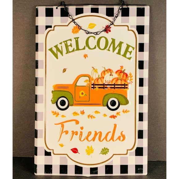 Wall Decor | Welcome Friends Metal Decor Sign Wall Door Hanging Home ...